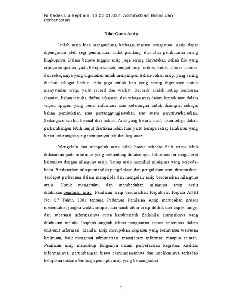 Nilai Guna Arsip: Primer dan Sekunder | PDF | Komputer