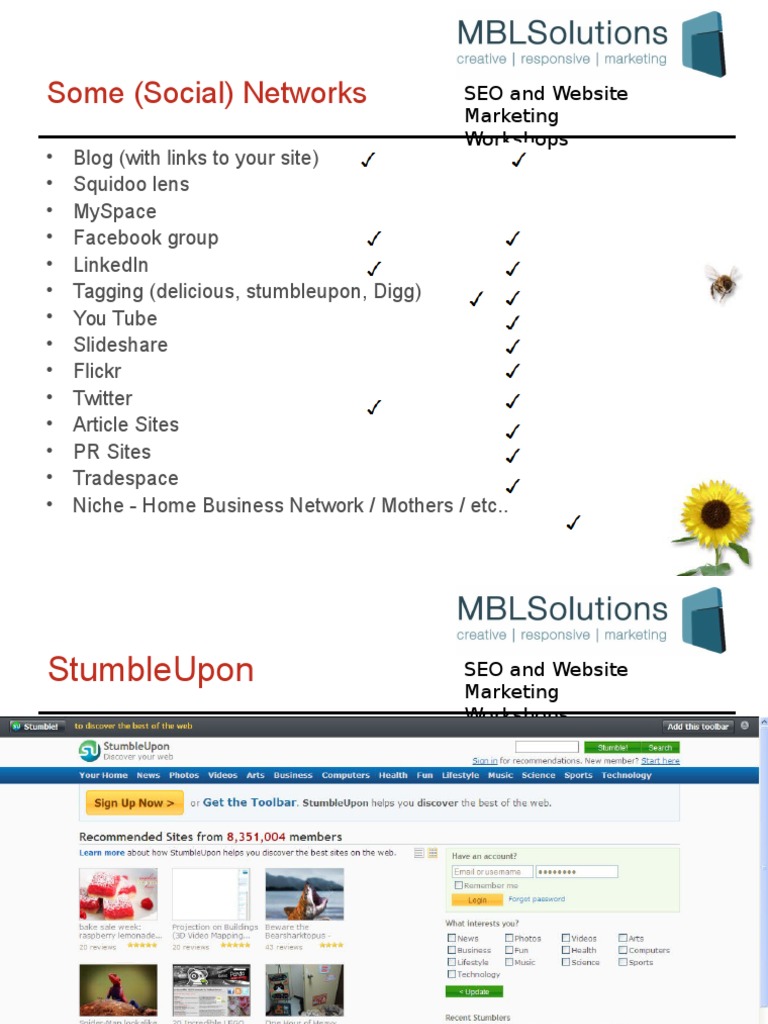 Some (Social) Networks: SEO and Website Marketing Workshops | PDF | Web ...