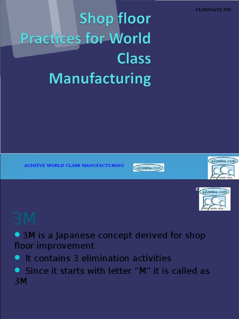 Eliminate 3M Eliminate 3M: Achieve World Class Manufacturing | PDF ...