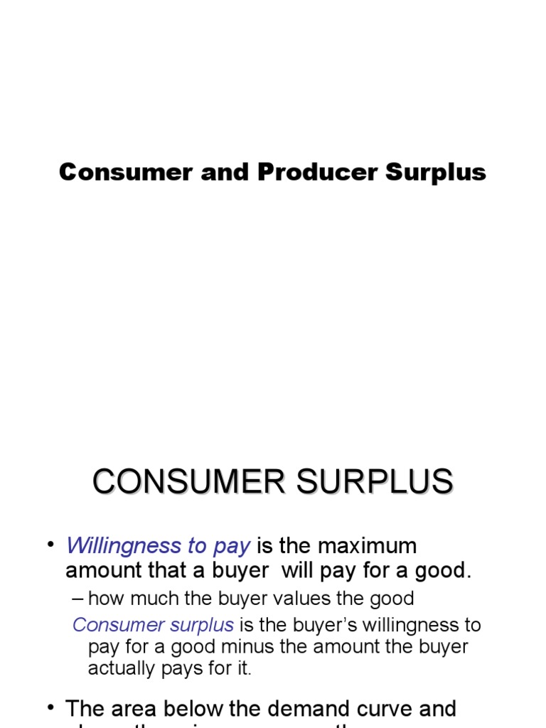 Consumer and Producer Surplus | PDF | Economic Surplus | Economic Theories
