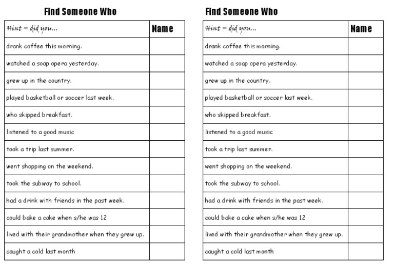 Find Someone Who | PDF | Art