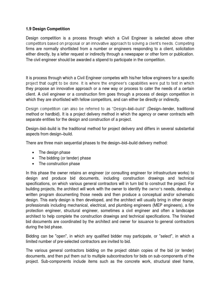 Design-Bid-Build Process Overview | PDF | Real Estate Law | Design