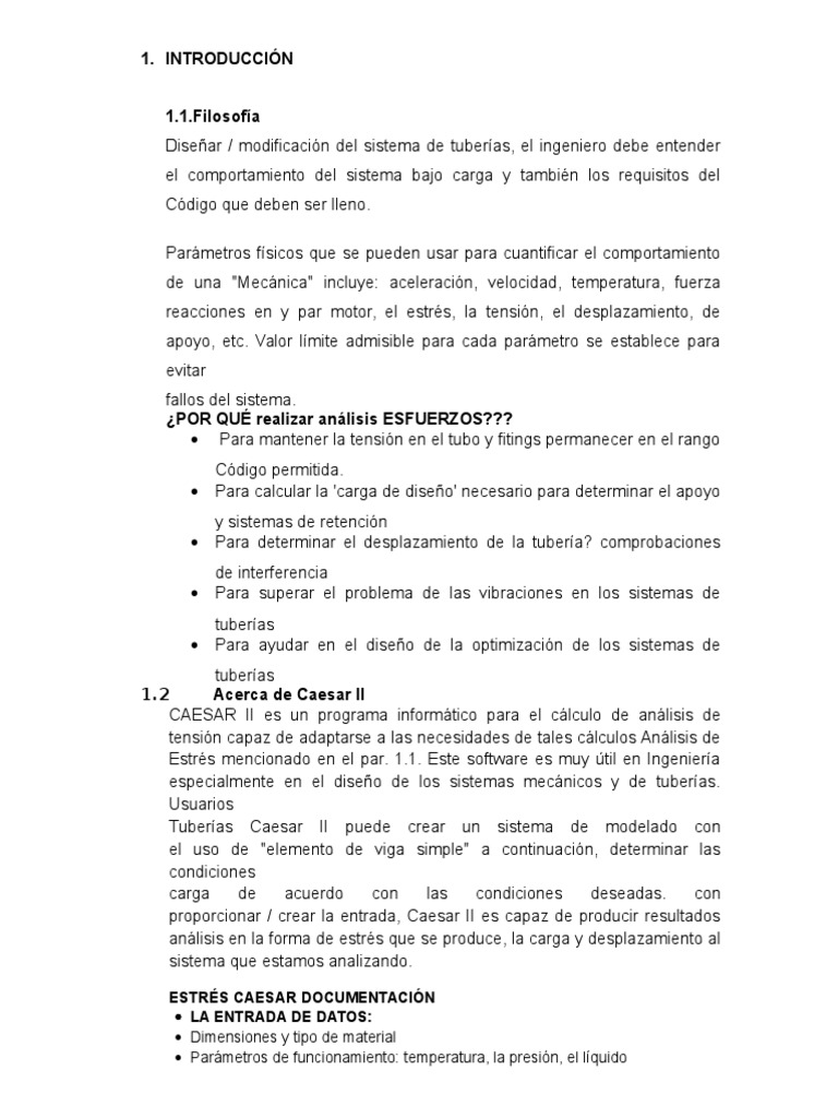 Tutorial Caesar II | PDF | Densidad espectral | Estrés (Mecánica)