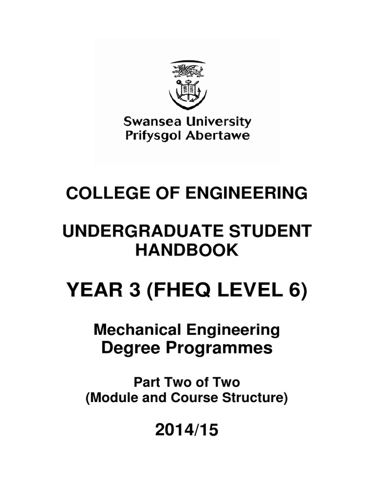 Year 3 Mechanical Engineering Handbook | PDF | Fluid Dynamics ...