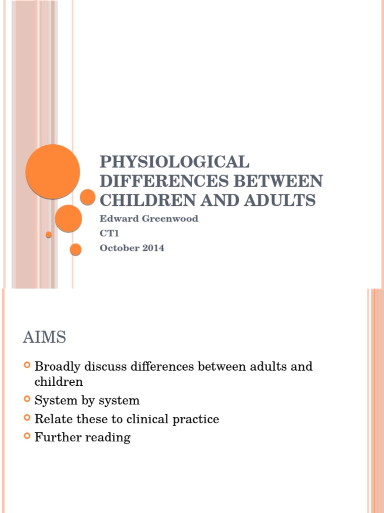 Physiological Differences Between Children and Adults | PDF ...