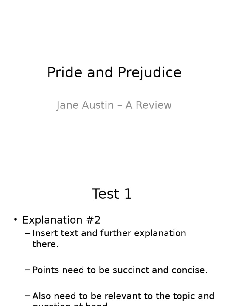 Pride and Prejudice: Jane Austin - A Review | PDF