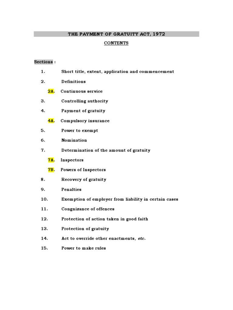 Payment of Gratuity Act 1972 | PDF | Employment | Crime & Violence