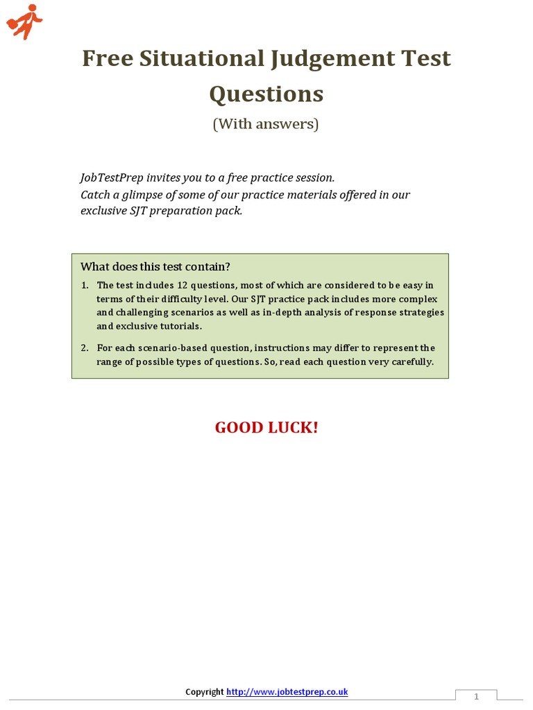 Free Situational Judgement Test Questions | Sales | Employment