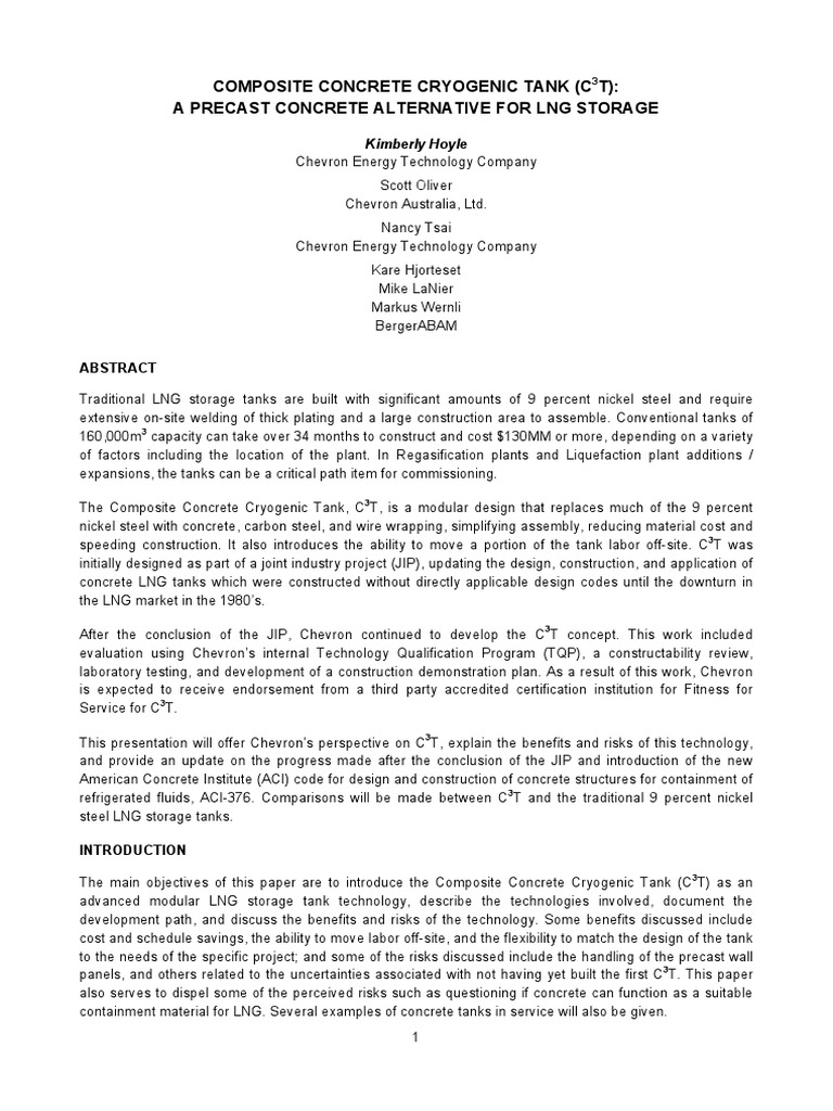 Composite Concrete Cryogenic Tank | PDF | Prestressed Concrete ...