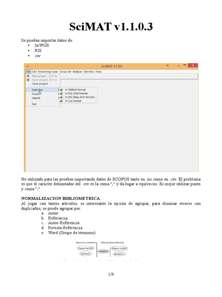 Guía de uso de SciMAT v1.1.0.3 | PDF | Algoritmos | Red de computadoras
