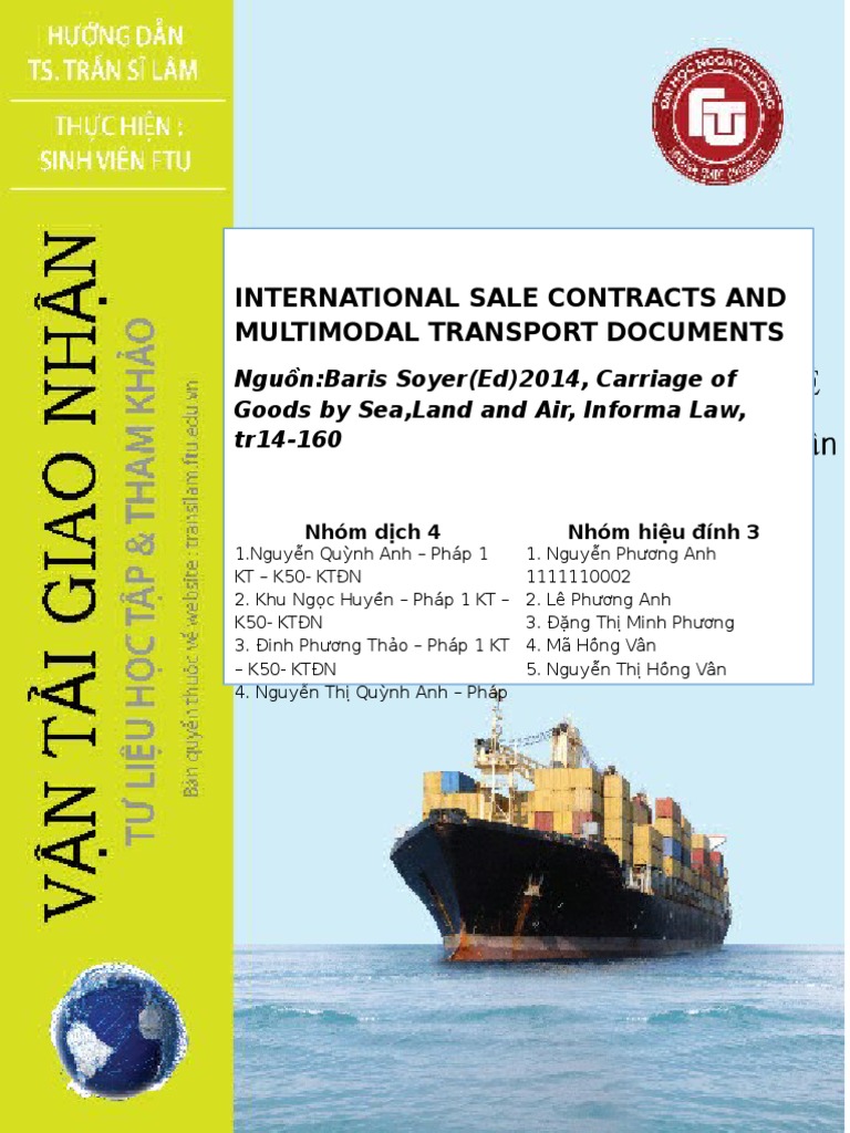 (VTGN.1) Hợp Đồng Thương Mại Quốc Tế Và Các Chứng Từ Vận Tải Đa Phương ...