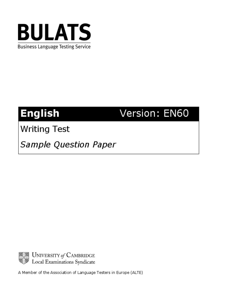 Writing BULATS | PDF