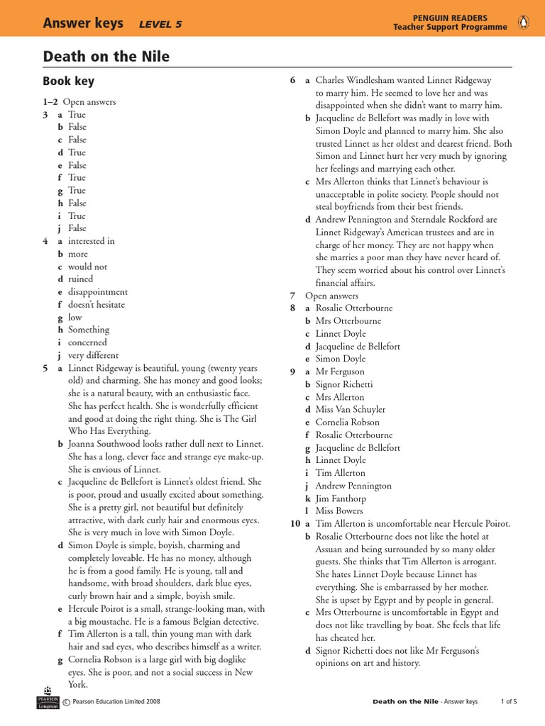 Death On The Nile - Penguin - Teacher Soluciones PDF | PDF | Hercule ...