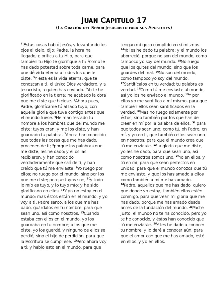 Juan Capitulo 17 | PDF | orador del Señor | Jesús