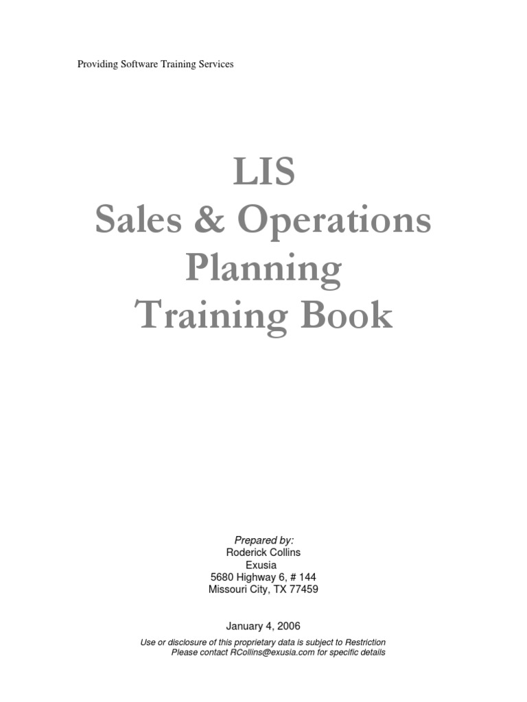 Sales Operations Planning Training Book | PDF | Proprietary Software ...