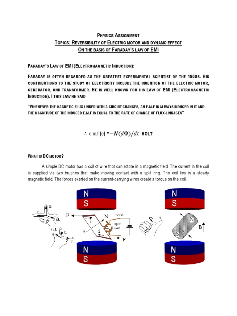 Reversibility of Electric Motor and Dynamo Effect by Sazzad | Electric ...