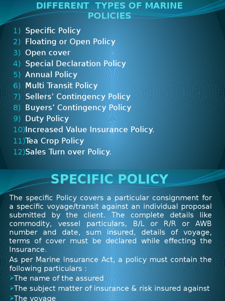Marine policy in India and types | Insurance | Business