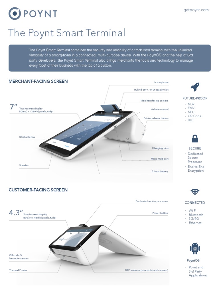 Poynt Smart Terminal Overview | PDF