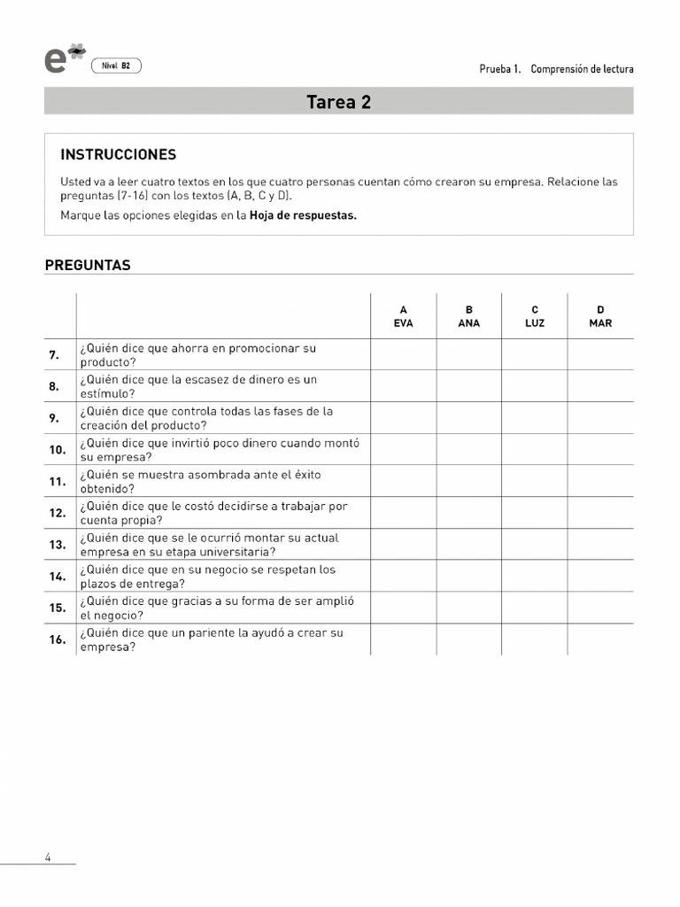 Modelo Examen Dele B2 - CL - T2 | PDF