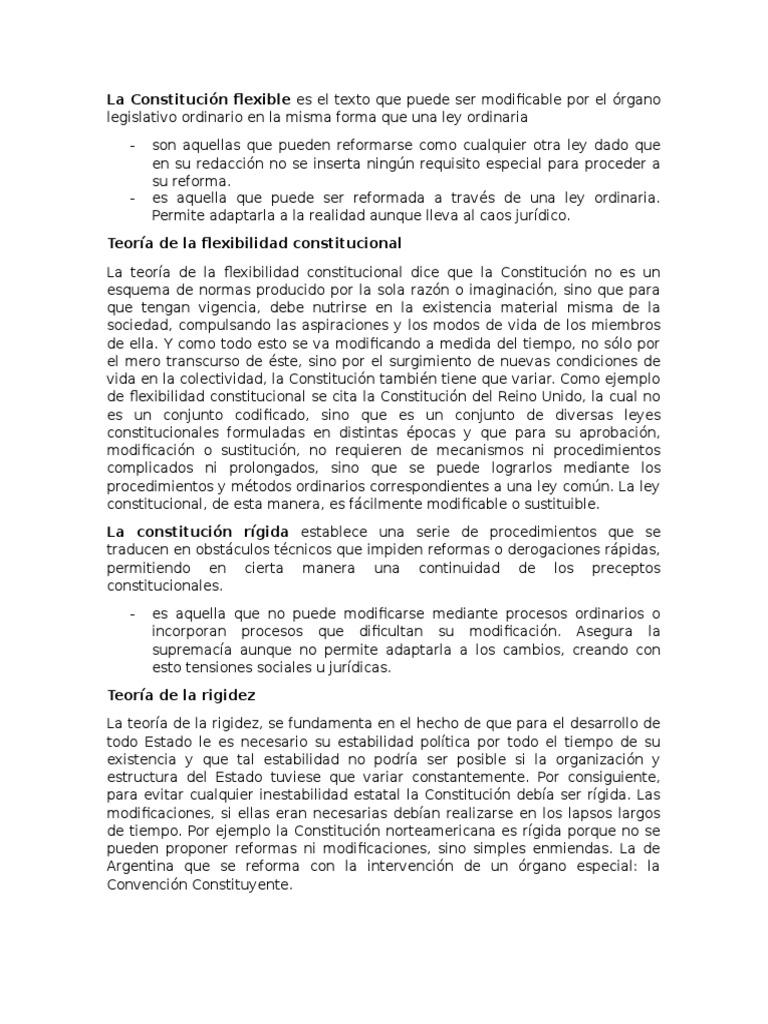 Contituciones Rigidas y Flexibles | PDF | Constitución | Estado (política)