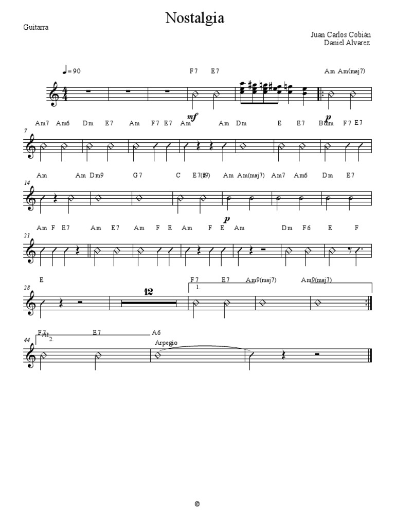 Nostalgia - Classical Guitar | PDF