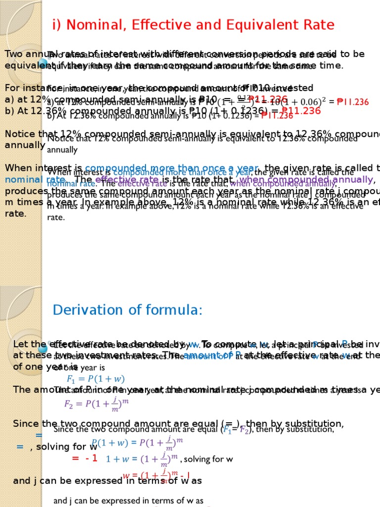 2 Effective and Nominal Rate | PDF | Present Value | Interest