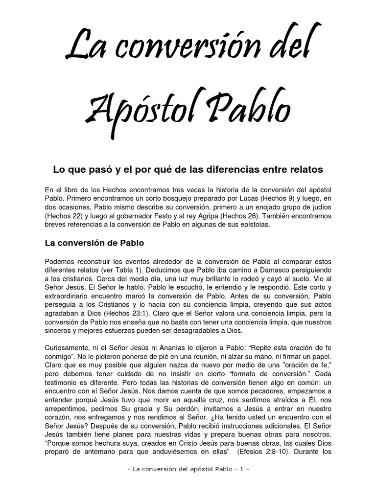 La Conversion Del Apostol Pablo. Felipe Nunn | PDF | Pablo el apóstol ...