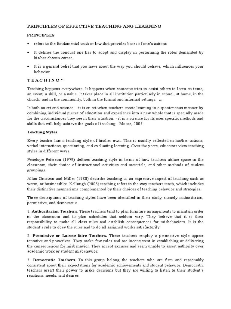 Principles of Teaching Agno | PDF | Learning | Teachers