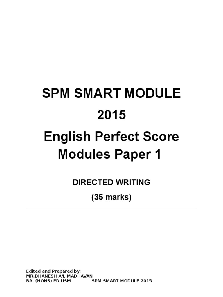 SPM Essay Guide | PDF | Adolescence | Traffic Congestion