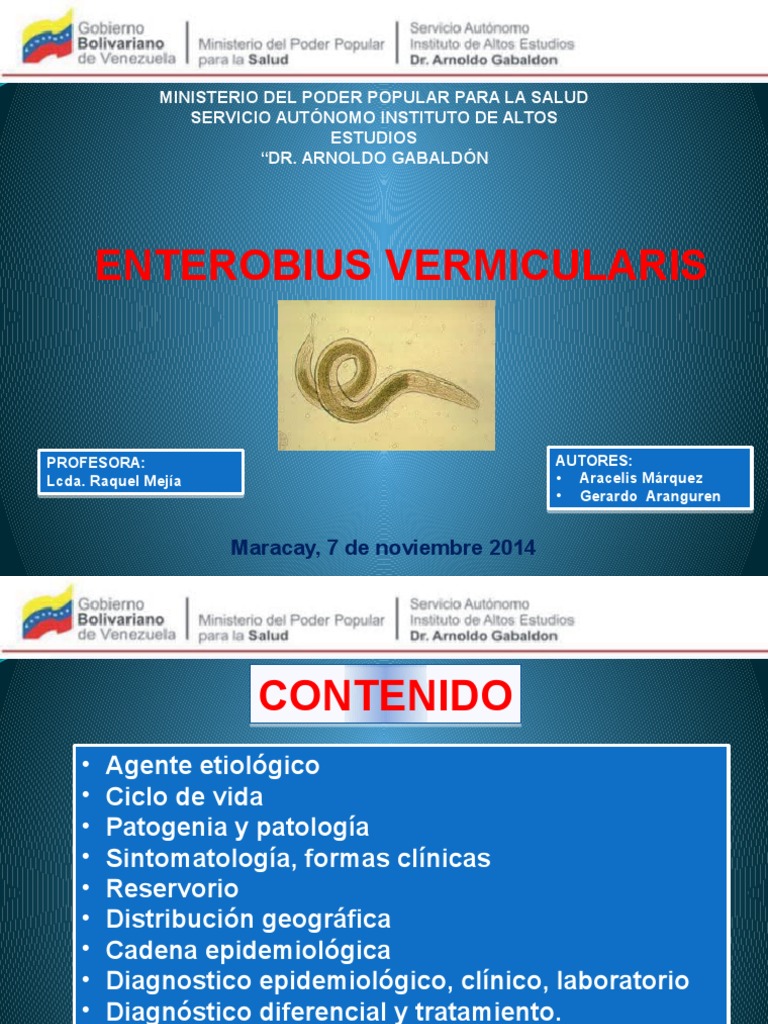 Enterobius vermicularis: Características del agente causal, ciclo de ...