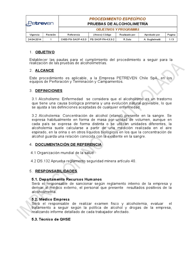 Pruebas de Alcoholimetria | PDF | Etanol | Bienestar