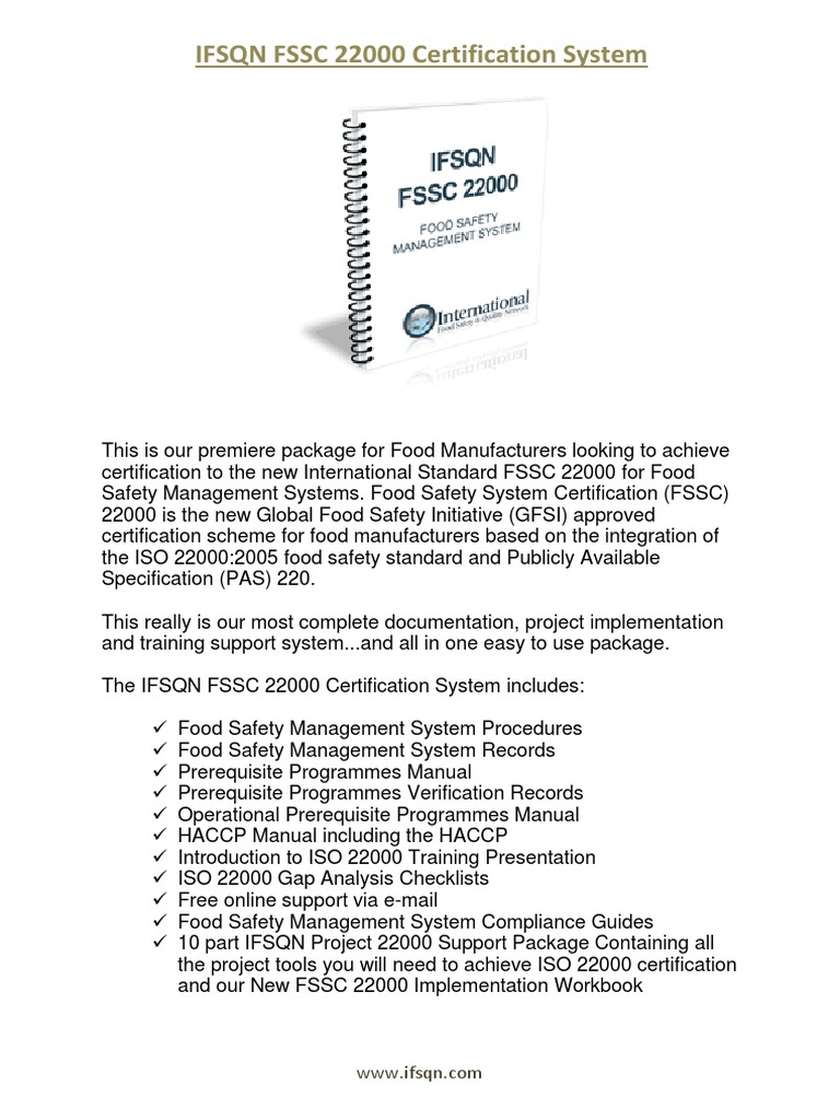 IFSQN FSSC 22000 Certification System Product Brochure | PDF | Hazard ...
