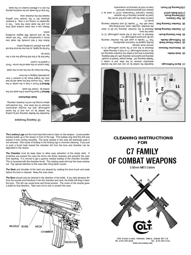 Cleaning Instruction For The Colt Canada C7/C8 Weapons Systems | PDF