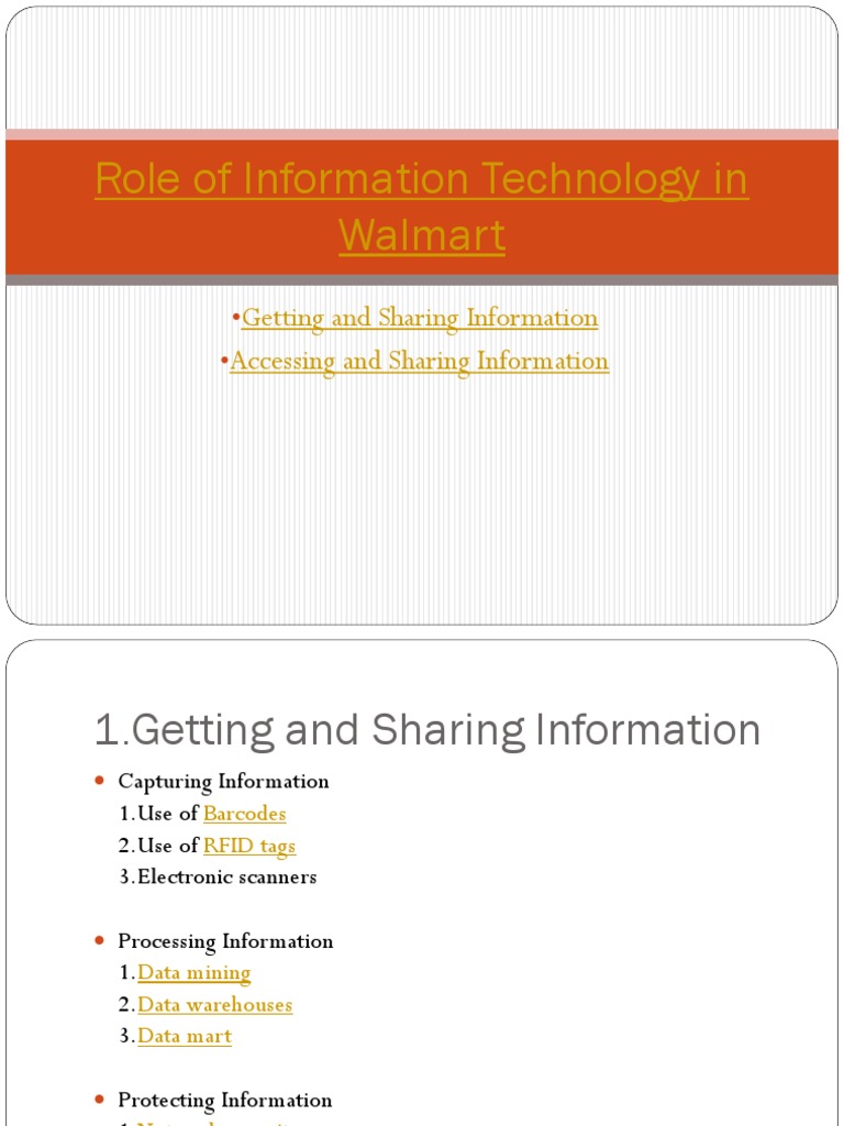 Walmart's Information Technology Strategies | PDF | Radio Frequency ...