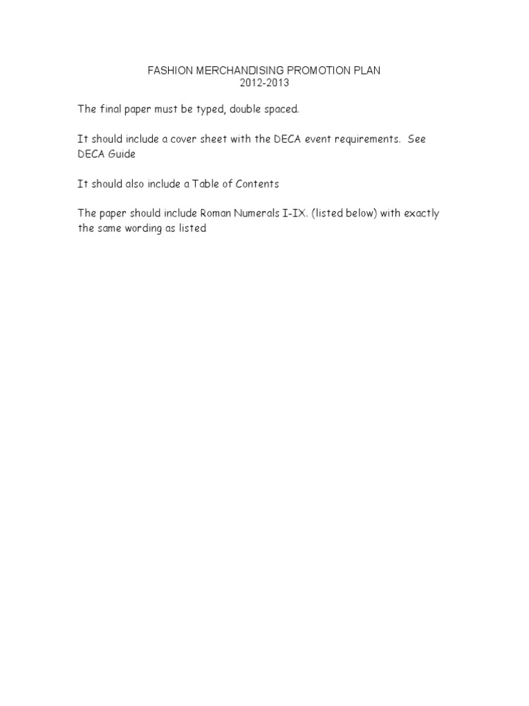 DECA Fashion Promotion Guide | PDF | Advertising | Fashion