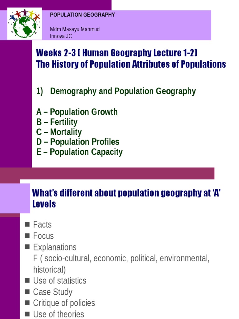 Demography vs. Population Geography | PDF | Total Fertility Rate ...