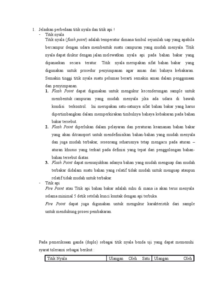 Perbedaan Titik Nyala dan Titik Api | PDF | Teknologi & Rekayasa