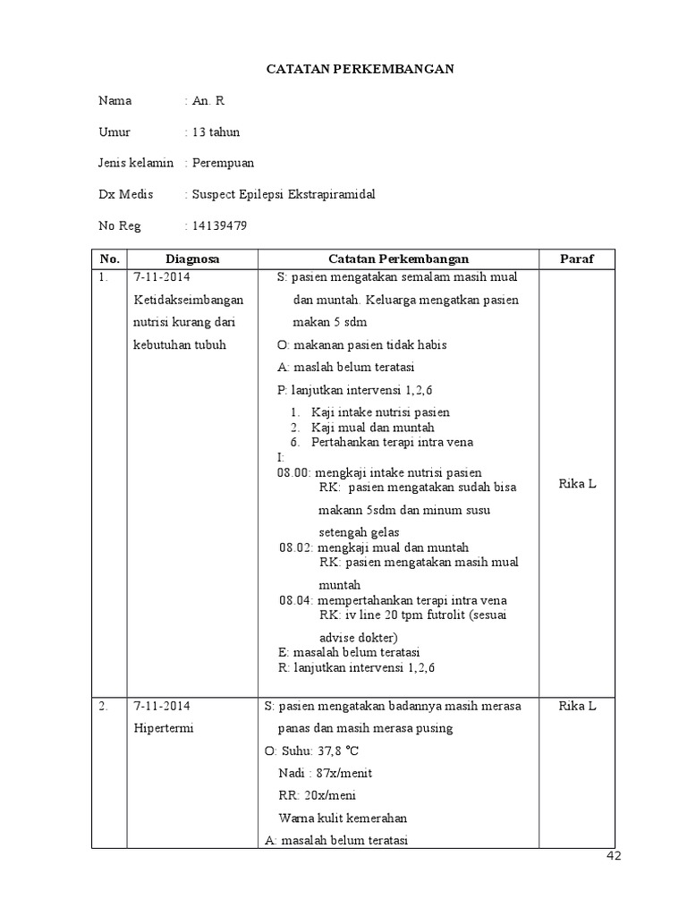 7 Catatan Perkembangan | PDF