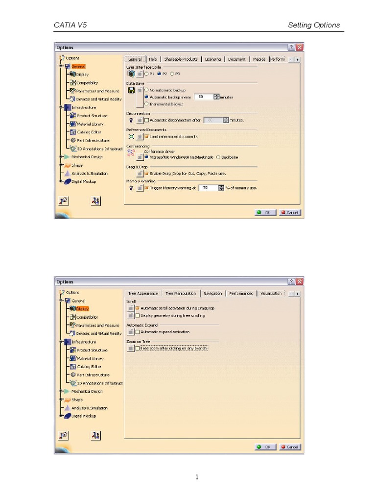 CATIA V5 Settings Overview | PDF | Industrial Engineering | Technical ...