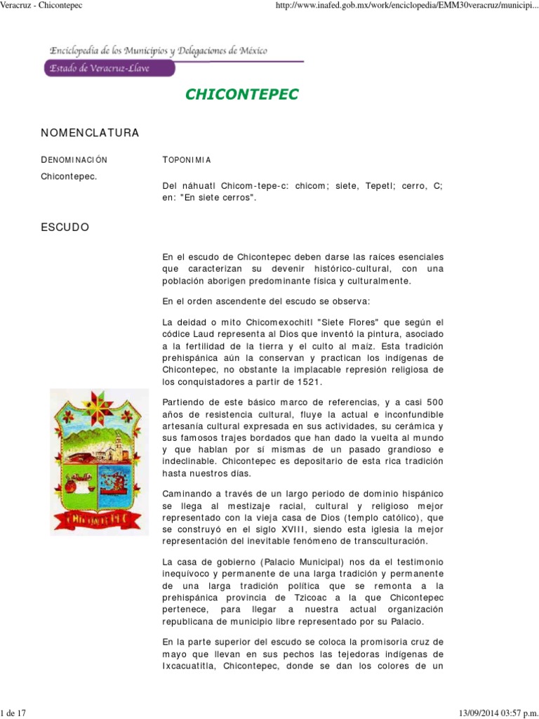 Chicontepec: Historia y Cultura Veracruzana | PDF