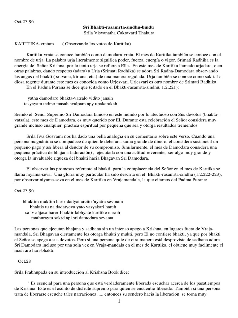 Bhakti-Rasamrta-Sindhu-Bindu Srila Visvanatha Cakravarti | PDF | Krishna | Hinduismo