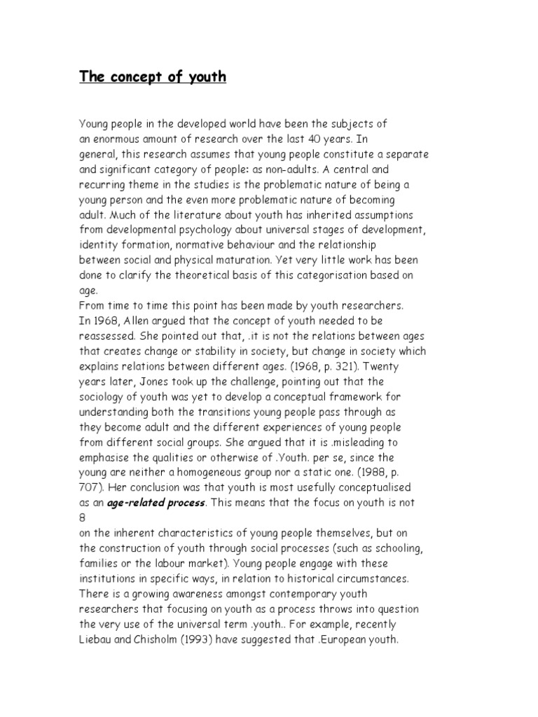 The Concept of Youth | Youth | Concept