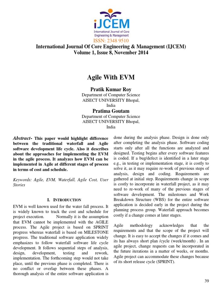 Agile With EVM PDF | PDF | Agile Software Development | Projects