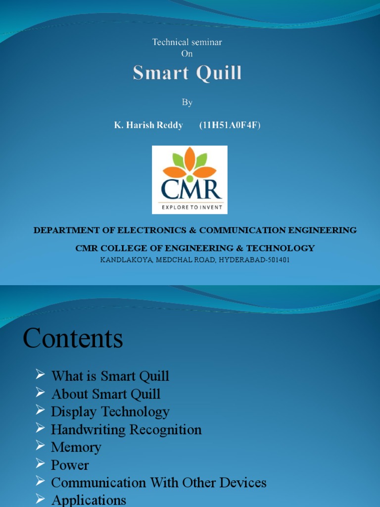 Smart Quill | PDF | Accelerometer | Mobile Device