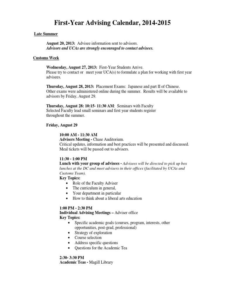Advising Calendar '14-15, Harvard University | PDF | Academic Term ...