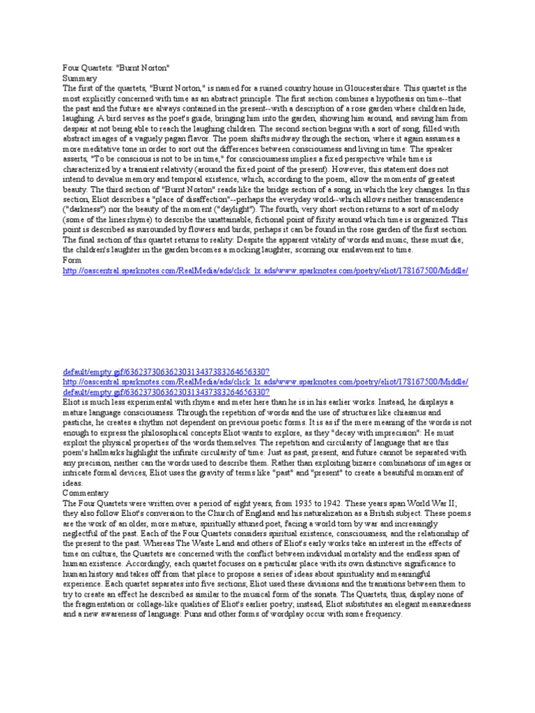 Four Quartets | PDF | T. S. Eliot | Poetry