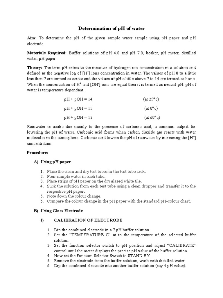 Determining the pH of Water Samples: A Comparison of pH Paper and ...