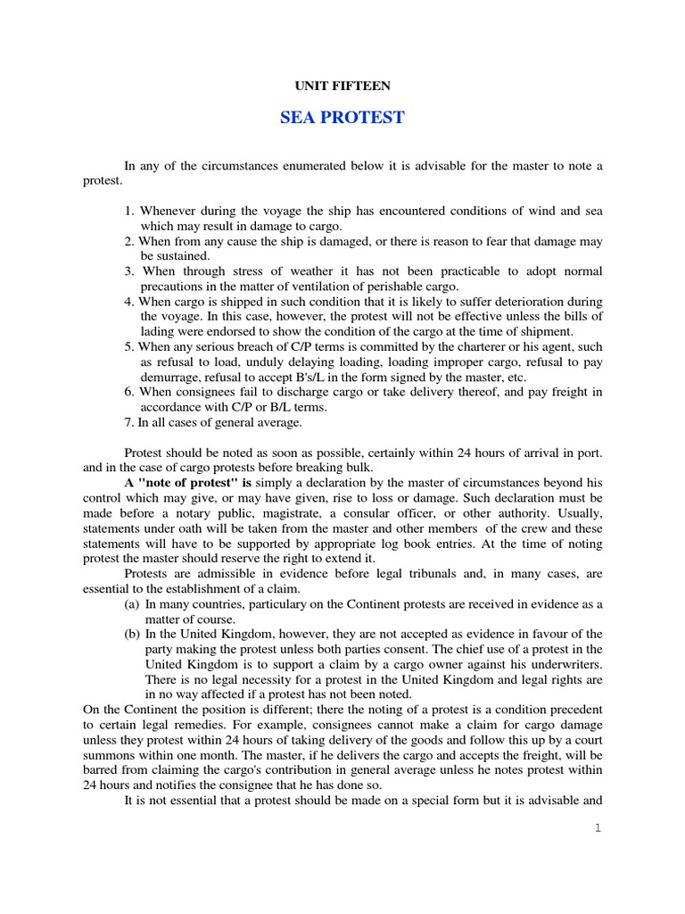 15 Sea Protest | PDF | Water Transport | Shipping