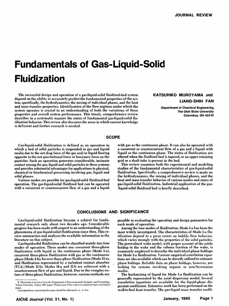 Fundamentals Of Gas Liquid Solid Fluidization Pdf Fluidization Gases