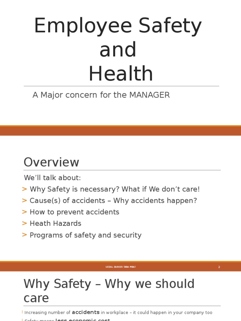 Employee Safety and Health - A Major Concern | PDF | Personal ...